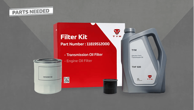 TYM tractor service: T25 transmission oil and oil filter